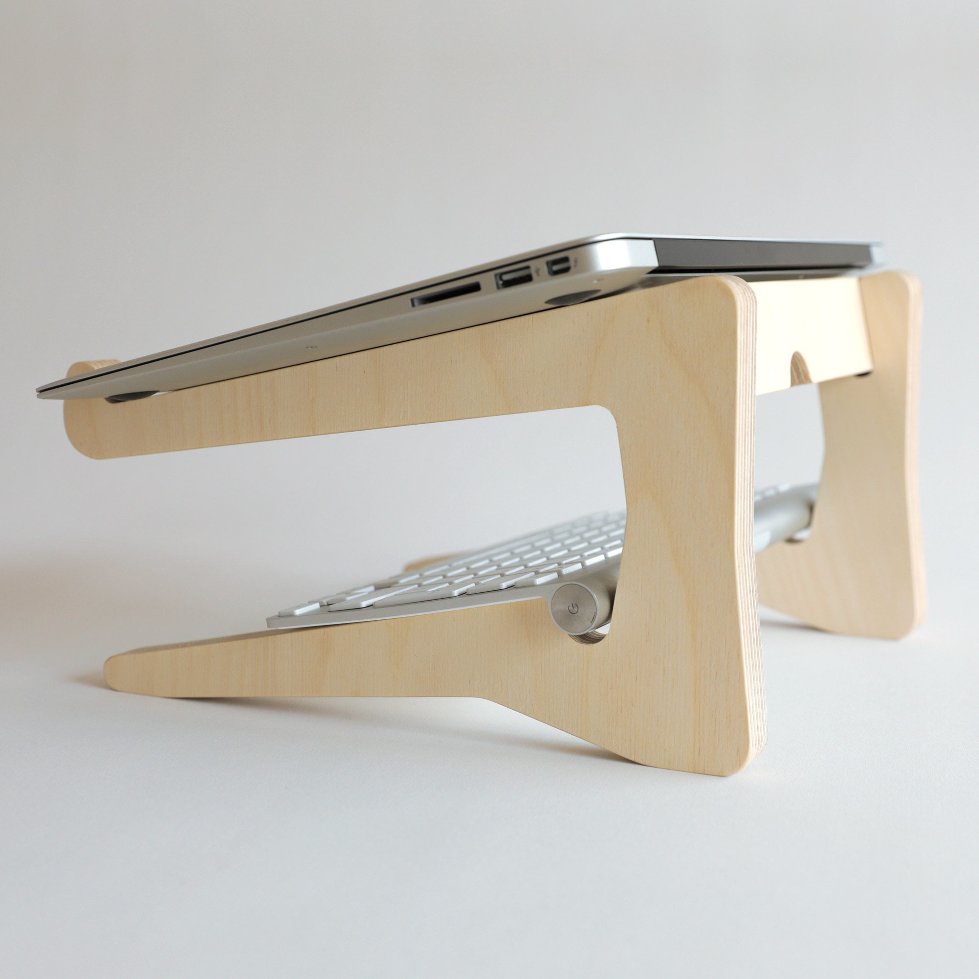 Wooden Laptop Stand : Foldable Notebook Desk Riser Made in Plywood ...