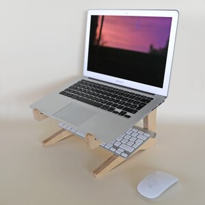 Wooden Laptop Stand : Foldable Notebook Desk Riser Made in Plywood ...