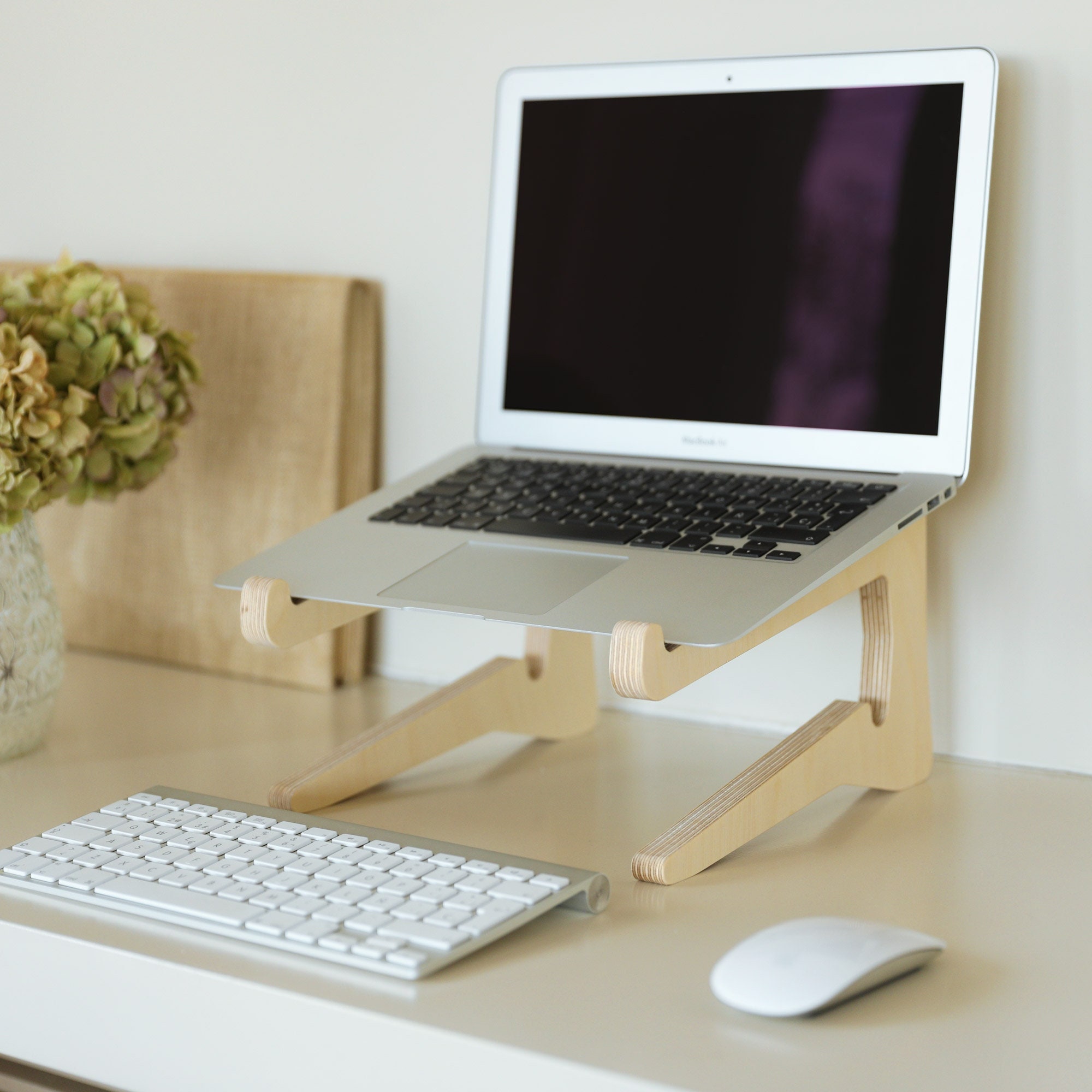 Wooden Laptop Stand : Foldable Notebook Desk Riser Made in Plywood ...