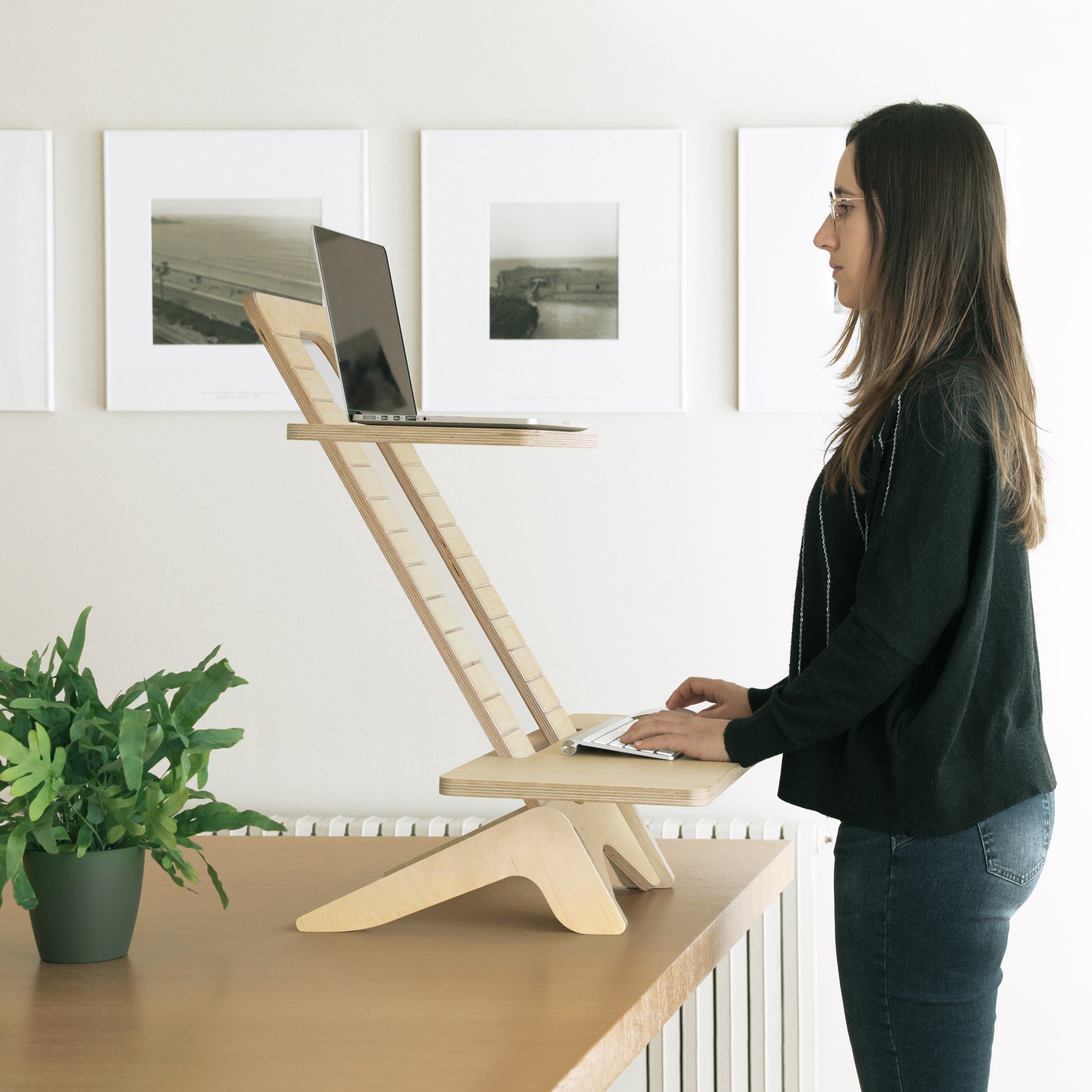 Standing Desk MINO Height Adjustable Stand Desk Converter, Handmade ...