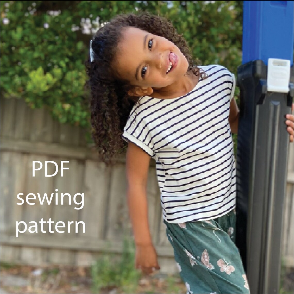 Girls Knit Top- PDF Pattern, Sewing Pattern for Girls, Sewing Patterns ...