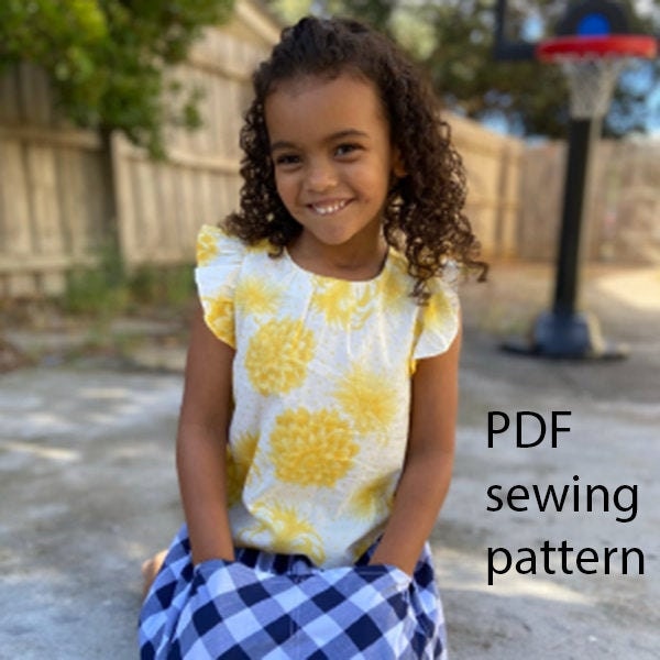 Girls Top PDF Pattern, Sewing Pattern for Girls, Sewing Pattern for ...