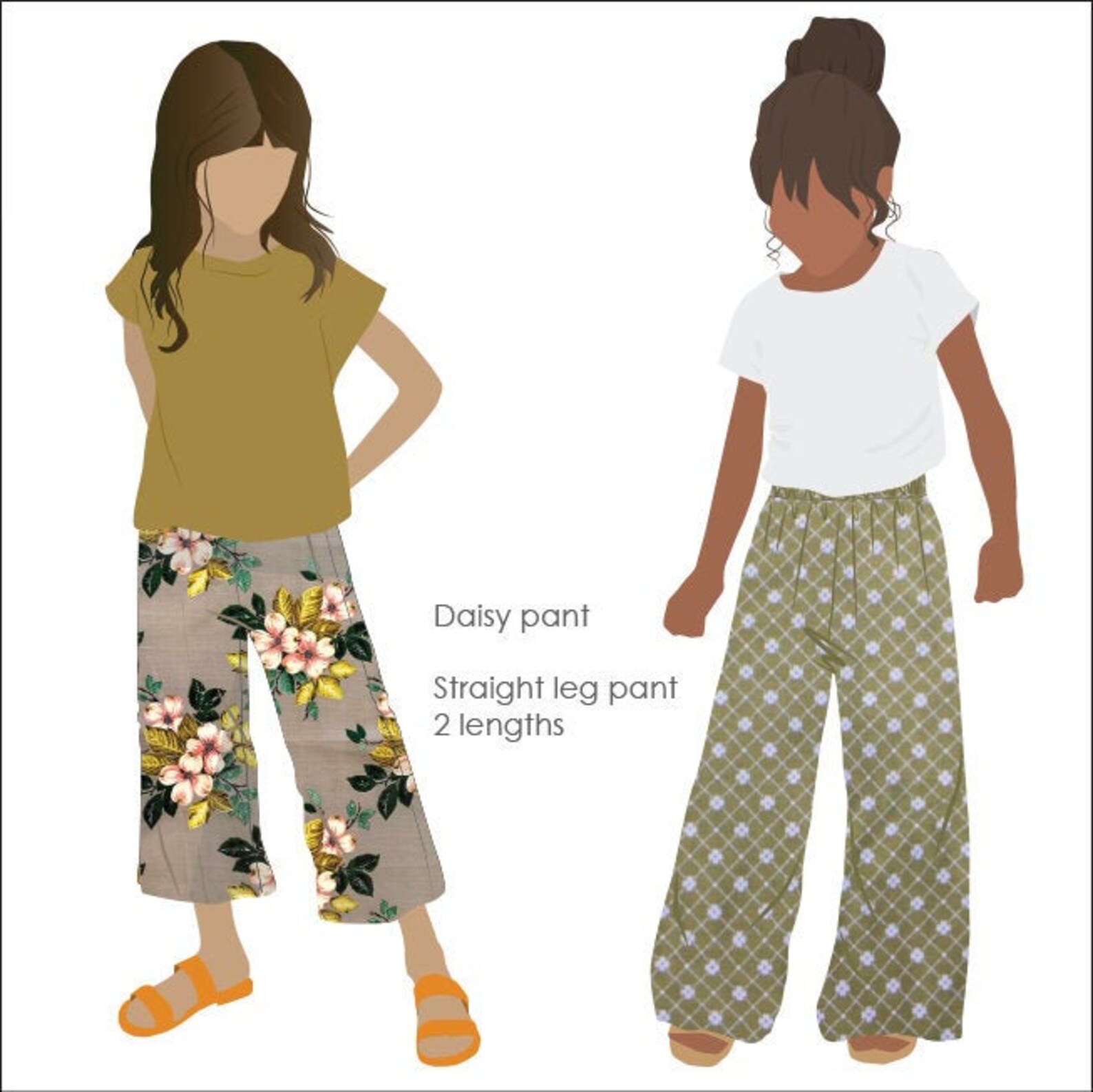 Girls Pant- PDF Pattern, Sewing Pattern, Sew for Girls, Pdf Pattern ...