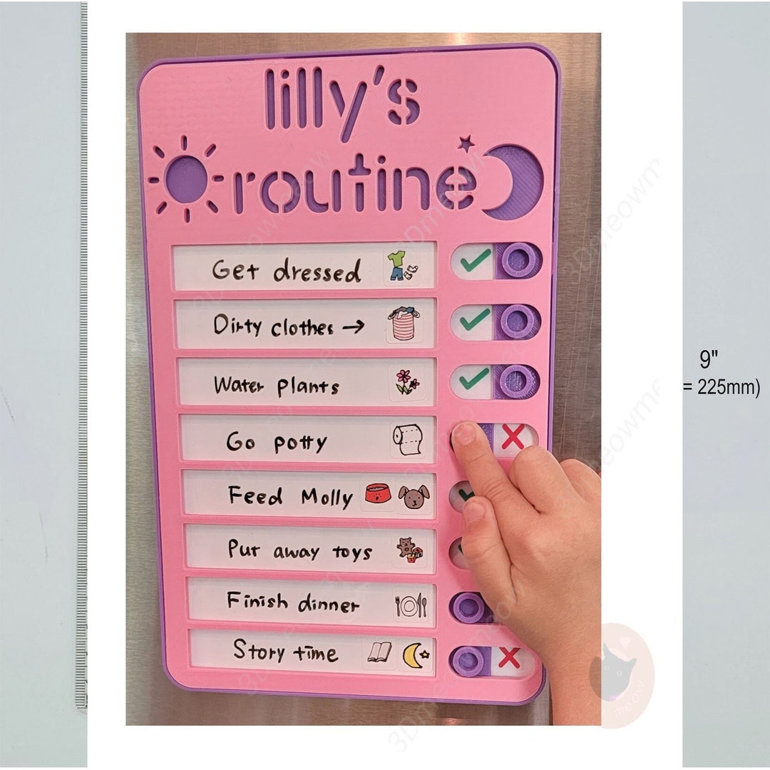 Sliding Routine Chart Chore Chart Daily Checklist Kids - Etsy