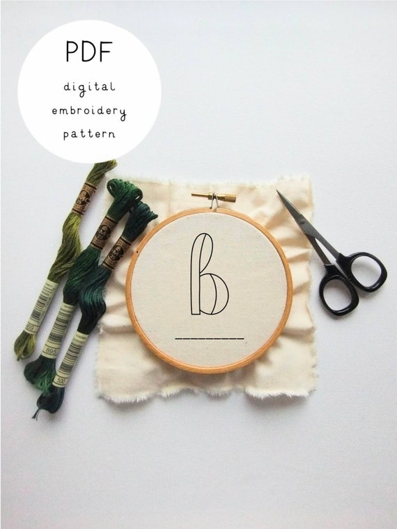 B Letter Digital PDF Hand Embroidery Pattern // Create Your - Etsy