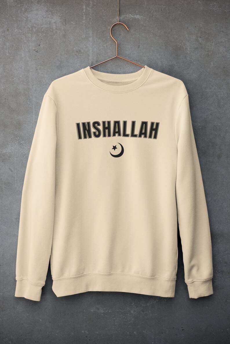 Inshallah Sweatshirt for Muslim Men and Women, Islamic Sweatshirt ...
