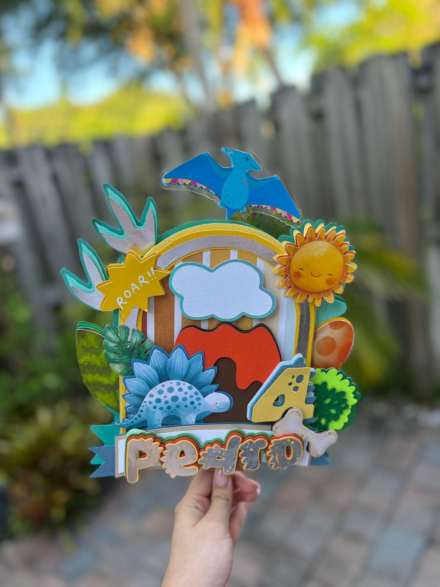 Personalized Dino Cake Topper Fun Dinosaur Theme Decor - Etsy