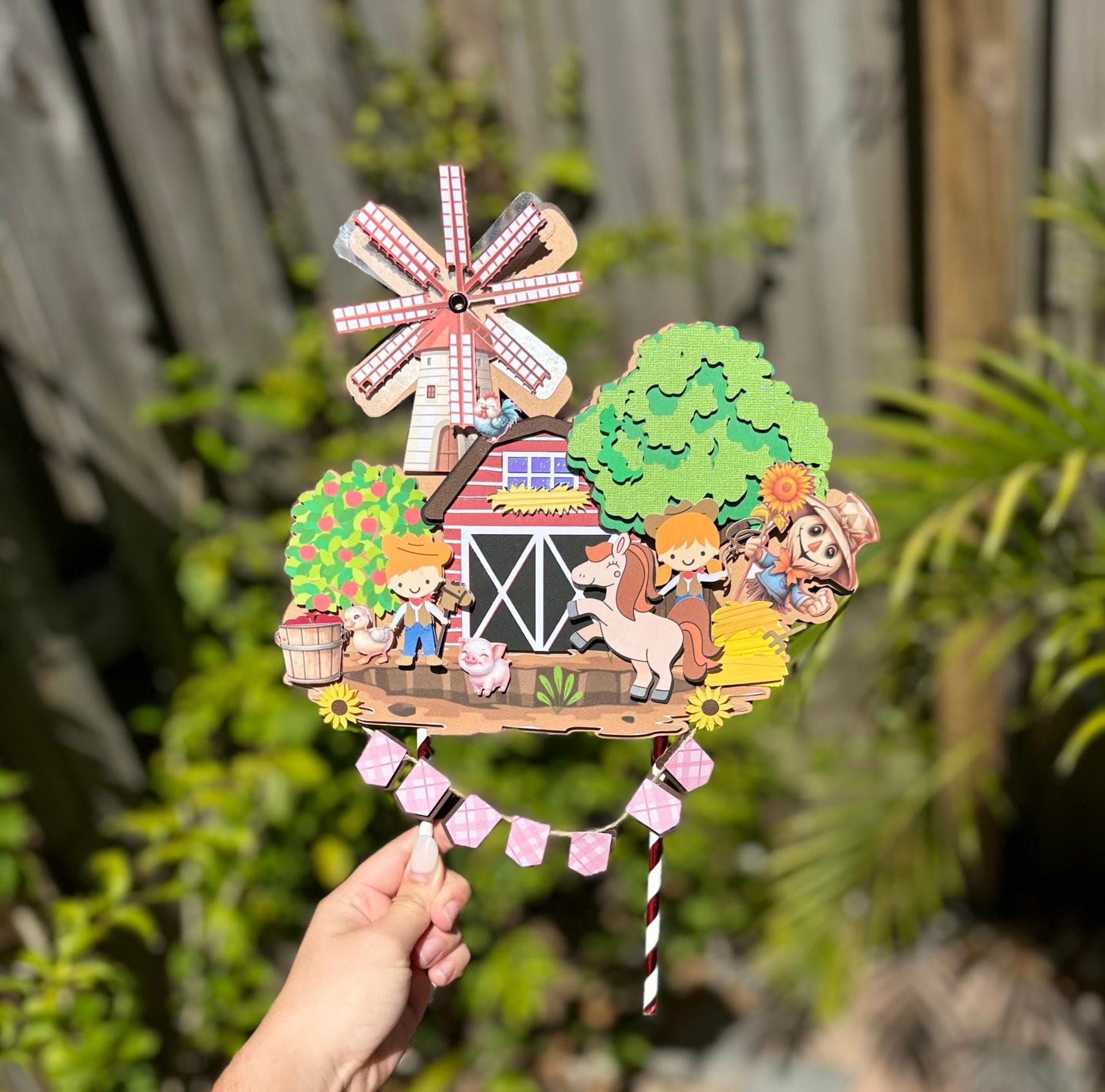 Personalized Farm Cake Topper Bring the Charm of the Farm to Your Cake ...