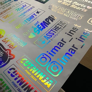 Custom Oil Slick Decal Sticker Logo - Any Text or Silhouette Image ...