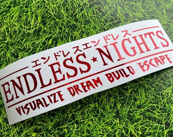 Endless Nights JDM Oil Slick Sticker Anime Decal Japan Car | Etsy