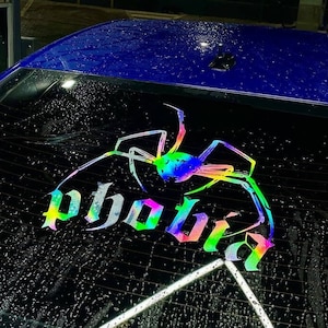 Spider Phobia Scary Oil Slick Sticker - Insect Decal - Japan Car ...