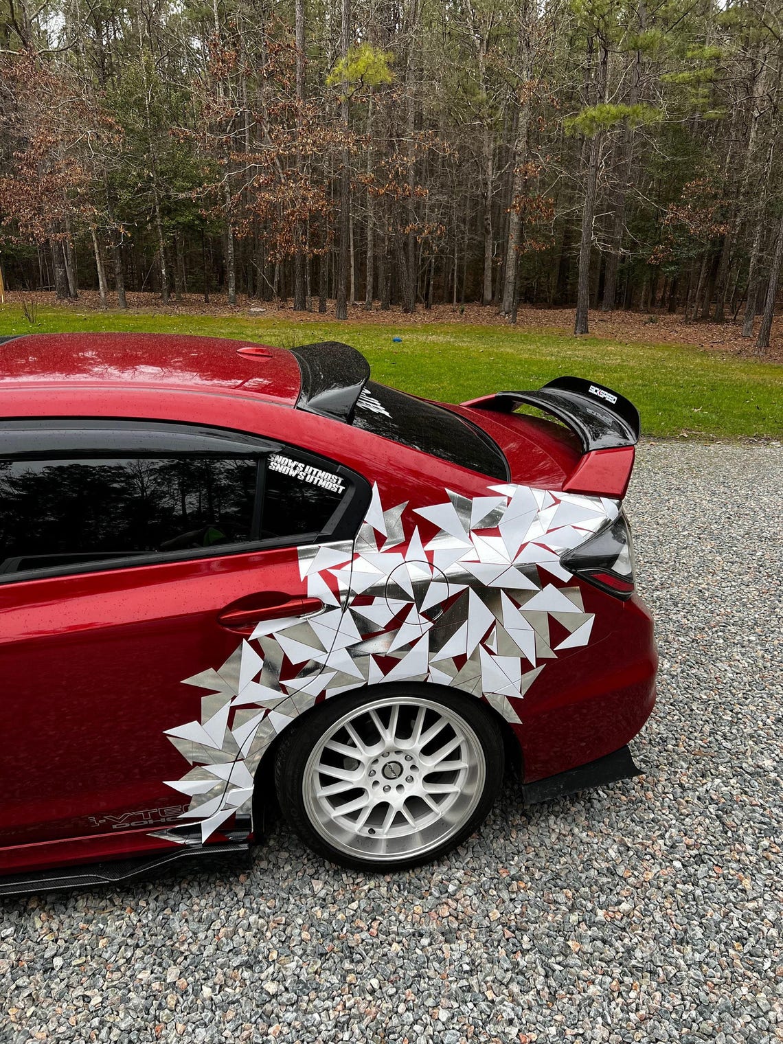 Triangles JDM Car Wrap, Universal Fit Bumper Sticker, Trendy Japan Car ...