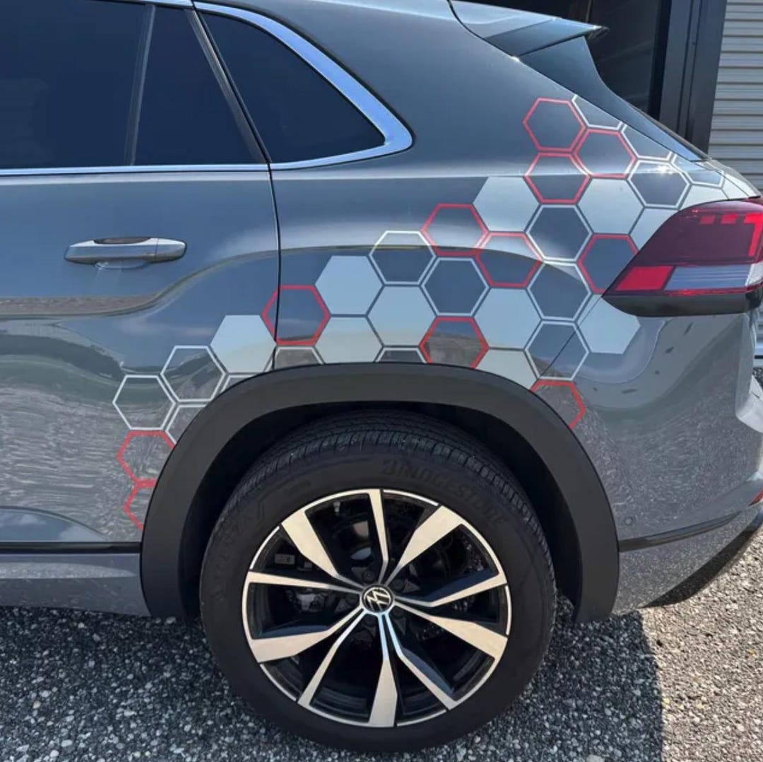 Honeycombs Decals - Waterproof Car Sticker, Hexagon Vinyl Wrap, Family ...