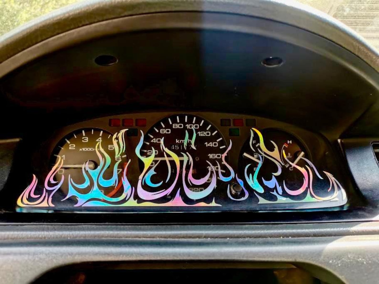 Custom Flame Fire - Car Dashboard Decal / Sticker - JDM Japenese Car ...