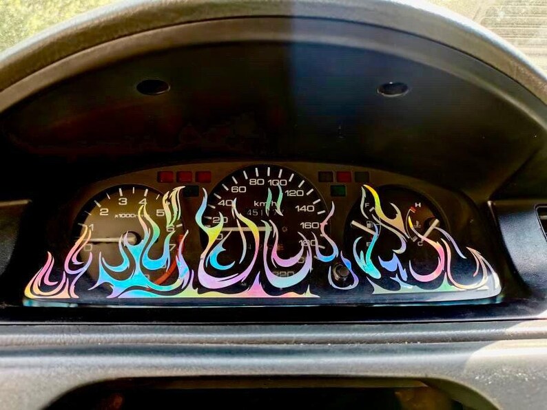 Custom Flame Fire - Car Dashboard Decal / Sticker - JDM Japenese Car ...