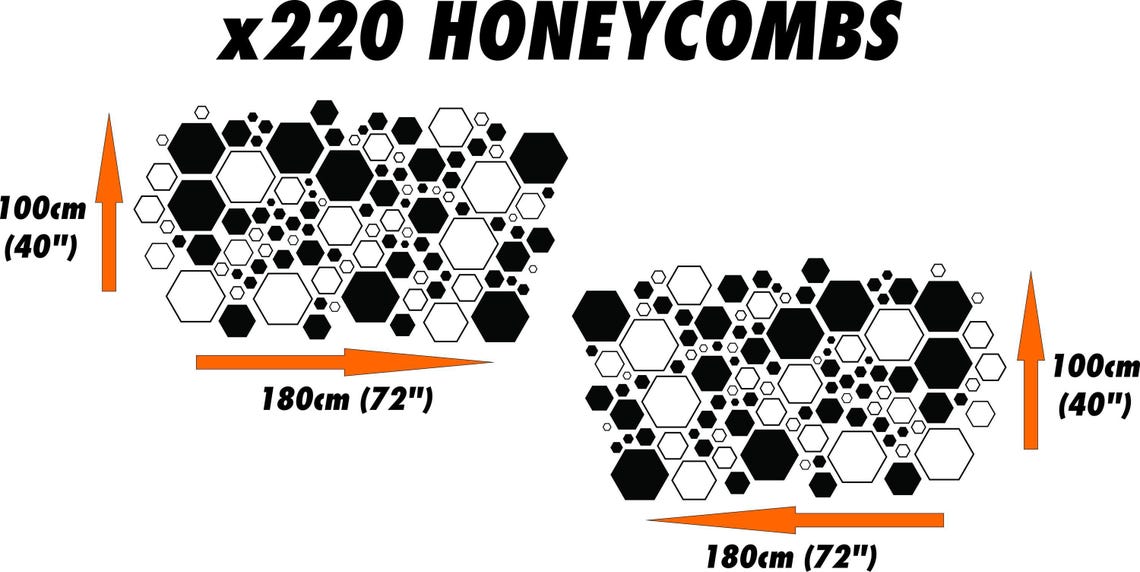 Hexagon JDM Car Decal Sticker, Honeycomb Mega Pack Decal, X220 Hex Side ...