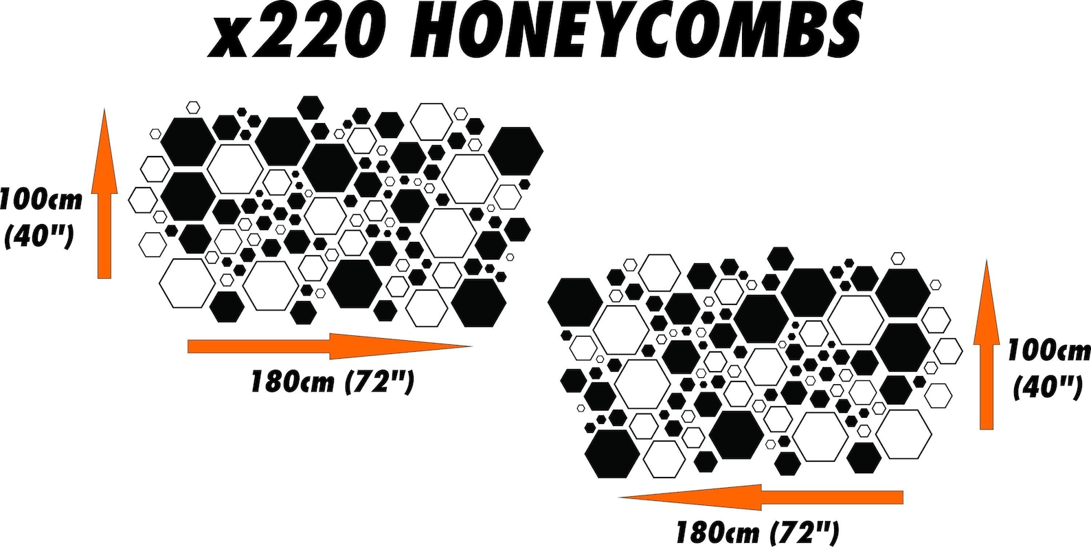 Hexagon JDM Car Decal Sticker, Honeycomb Mega Pack Decal, X220 Hex Side ...