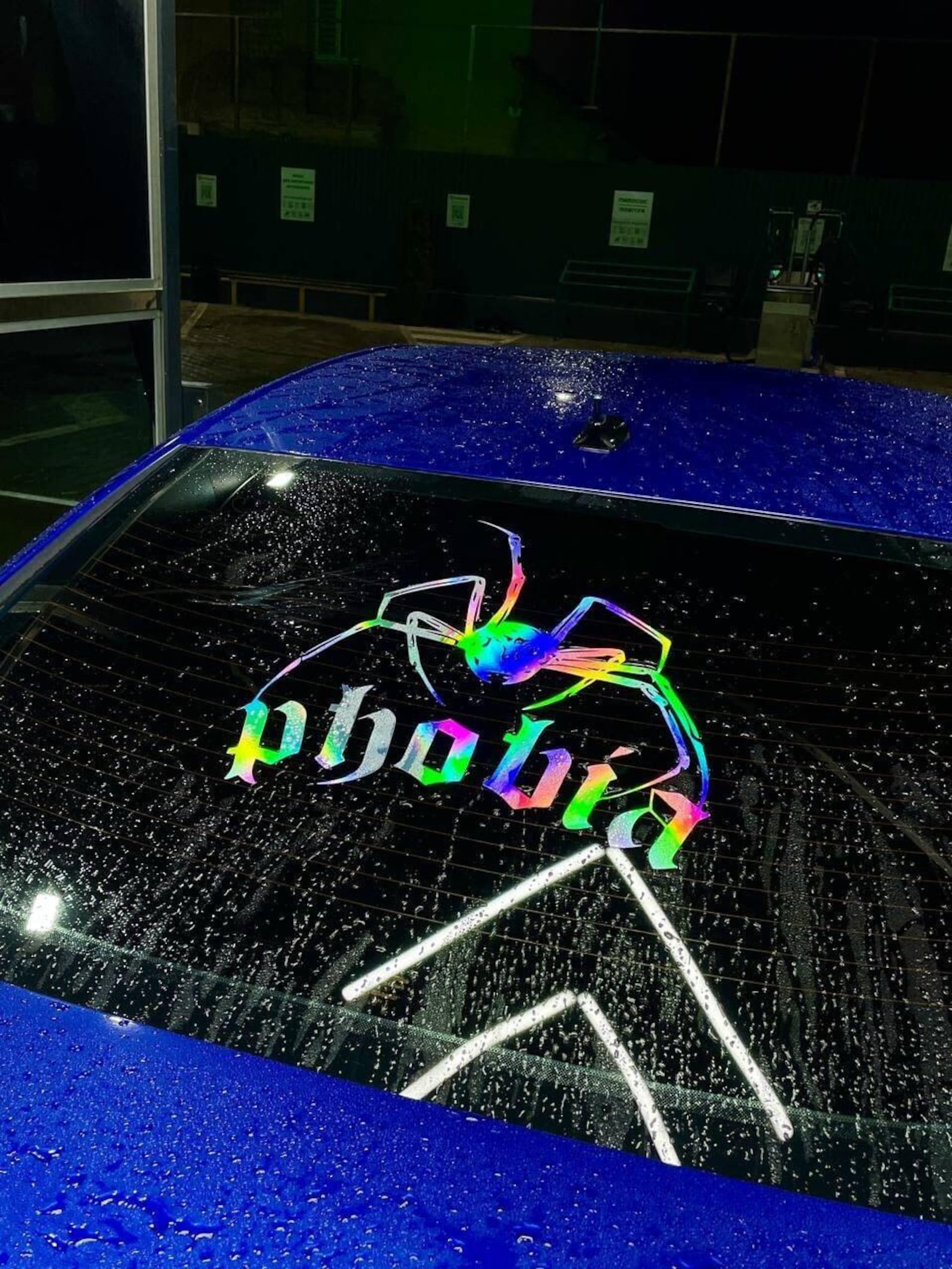Spider Phobia Scary Oil Sticker, Japanese JDM Car Window Decal, Creepy ...