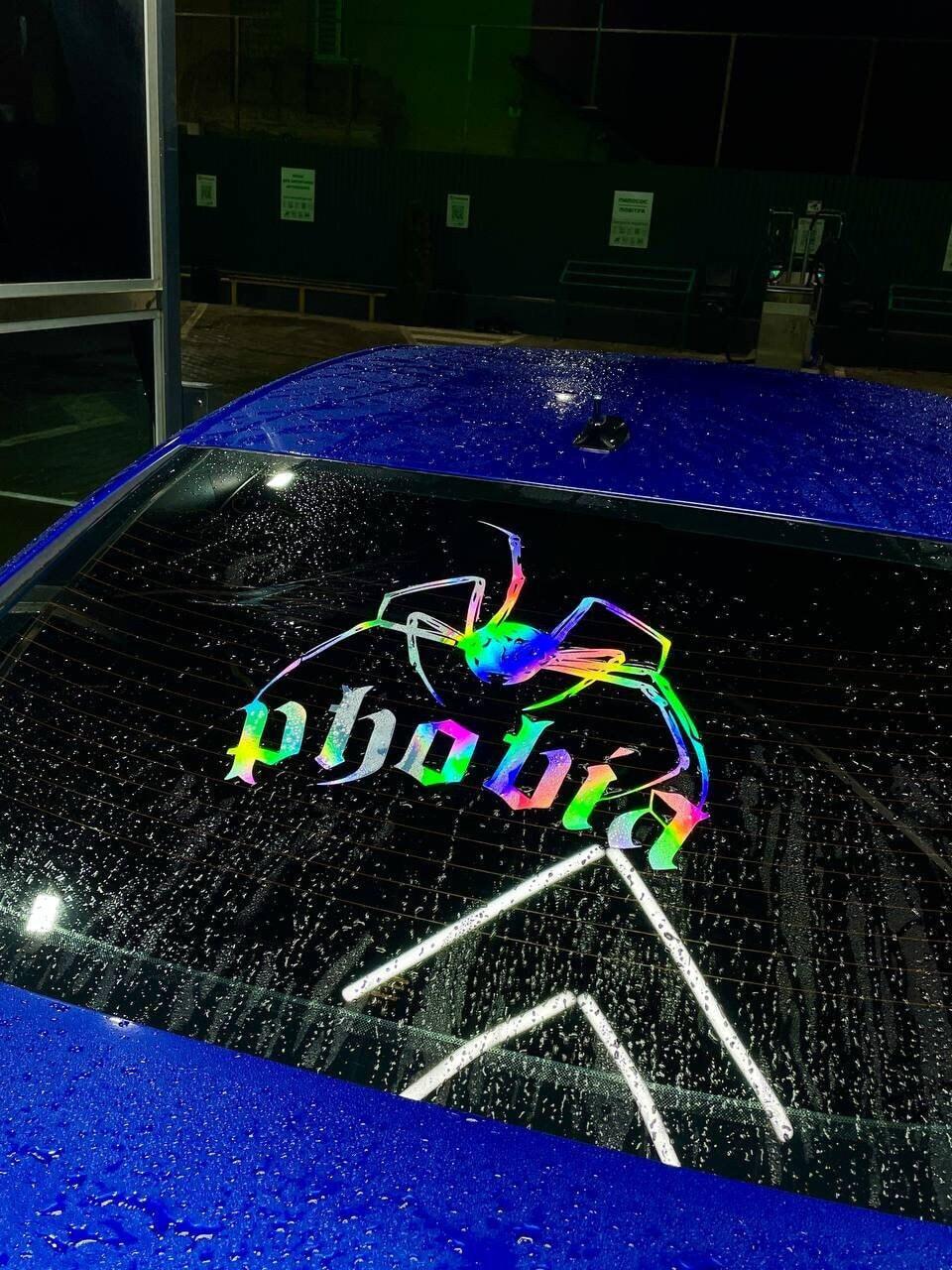 Spider Phobia Scary Oil Sticker, Japanese JDM Car Window Decal, Creepy ...