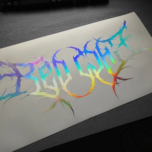 Hated Death Metal Style Decal! Custom Text Windshield Visor Banner ...