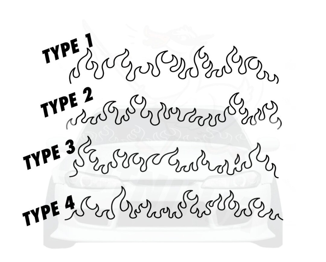 Fire Flames Windshield Glass Car Decal Sticker - Fits for Any Vehicle ...