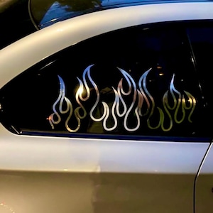 Car Window Flames Decal, Flame Window Sticker, Racing Car Vinyl ...