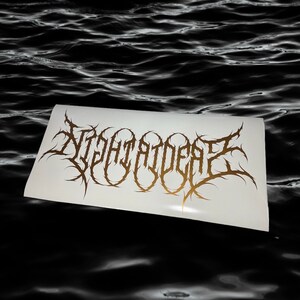 Hated Death Metal Style Decal! Custom Text Windshield Visor Banner ...