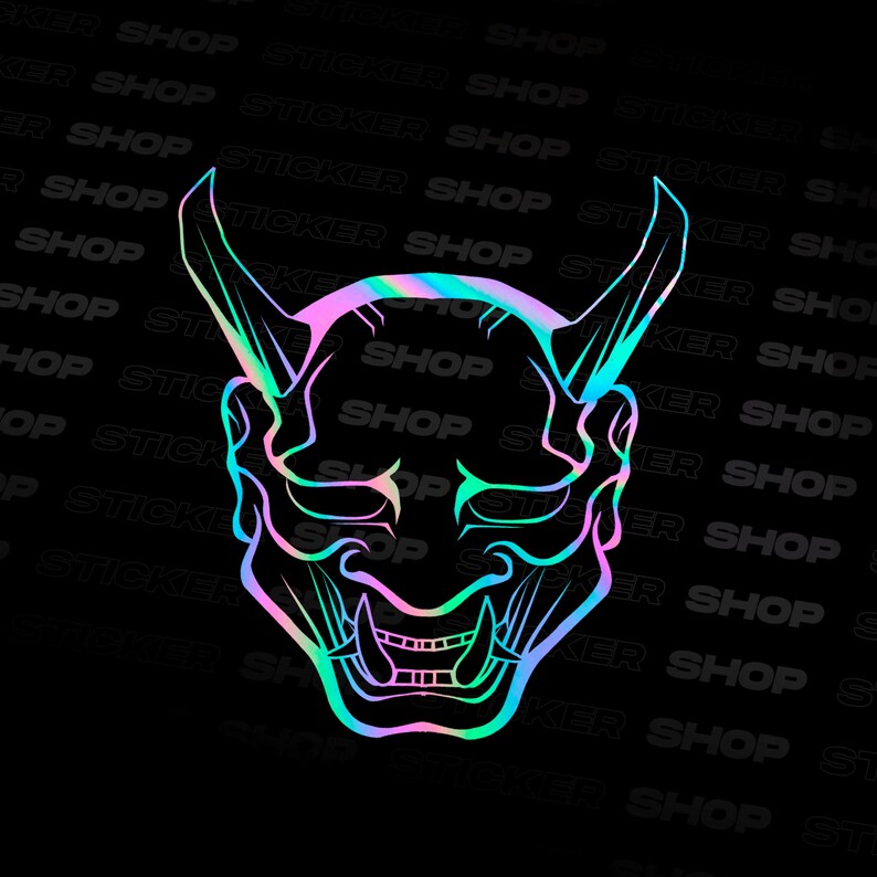 Oni Mask Goon JDM Oil Slick Sticker Anime Decal Japan Car - Etsy