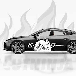 Anime Girl Car Vinyl Decal, JDM Large Car Sticker, Vehicle Graphics ...