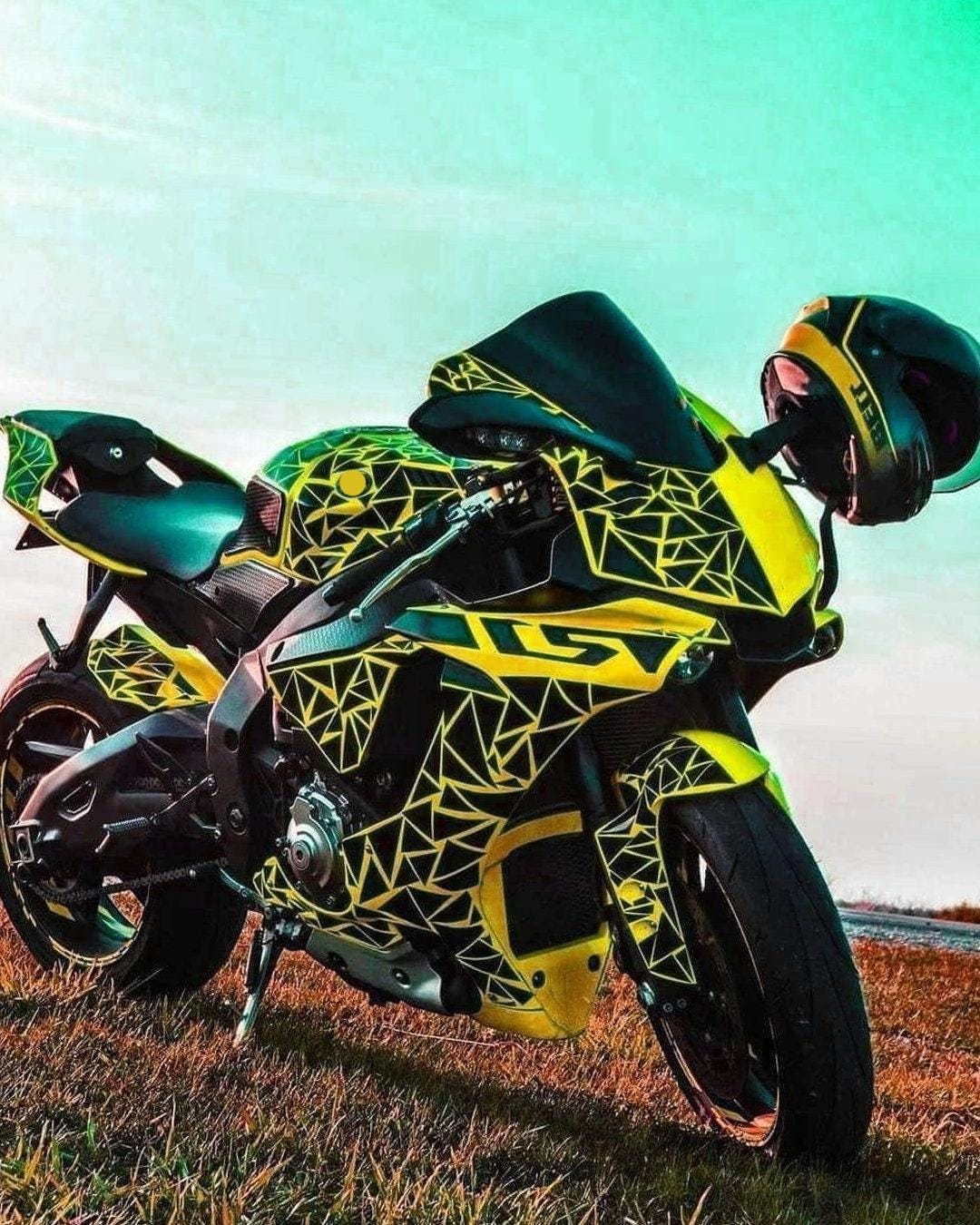 Motorcycle Triangles Stickers X300 Pack - Biker Gear Decals - Gift for ...