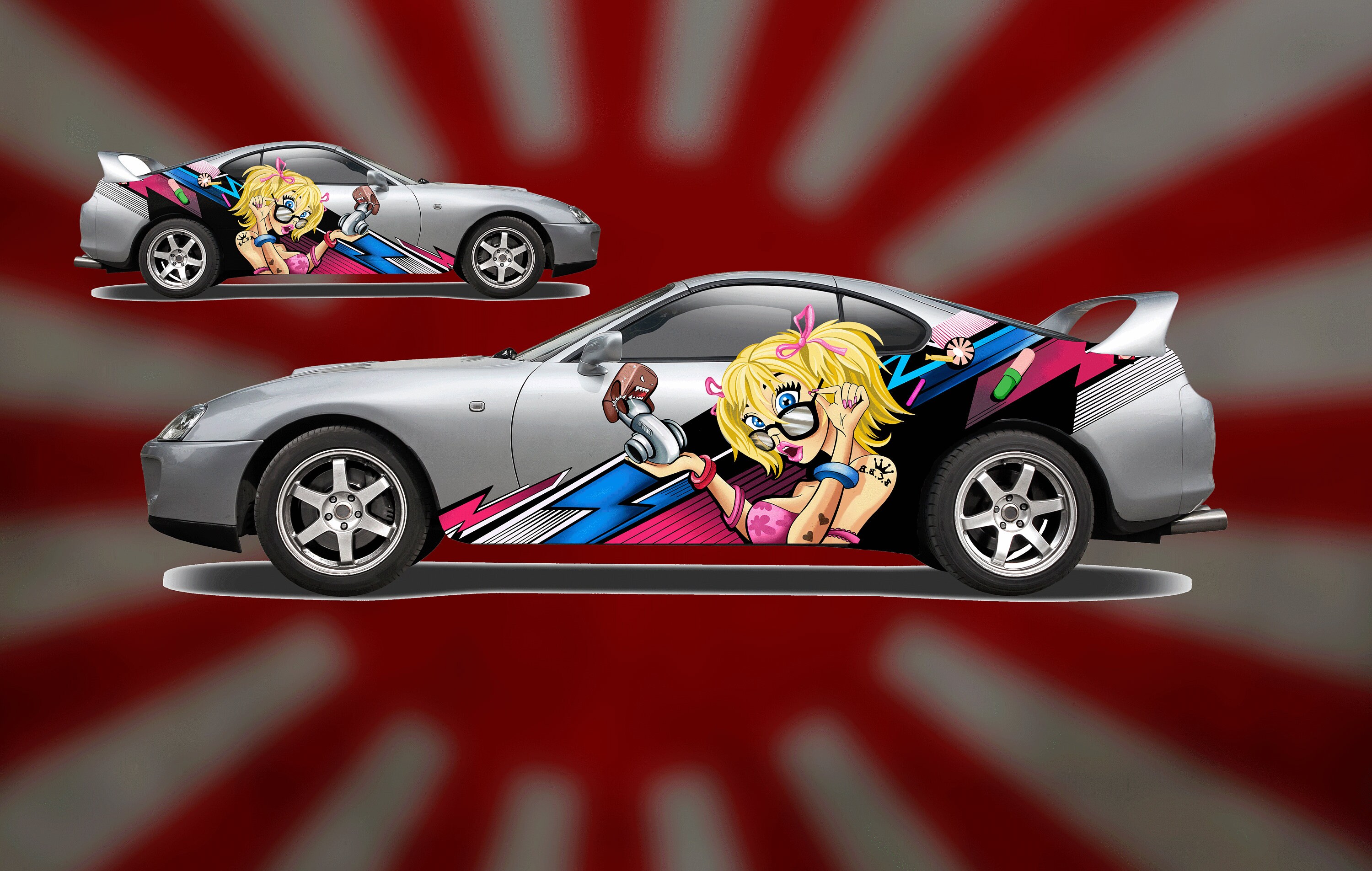 JDM Turbo Girl Car Livery Decal Sticker / Color Printed Wrap / - Etsy UK