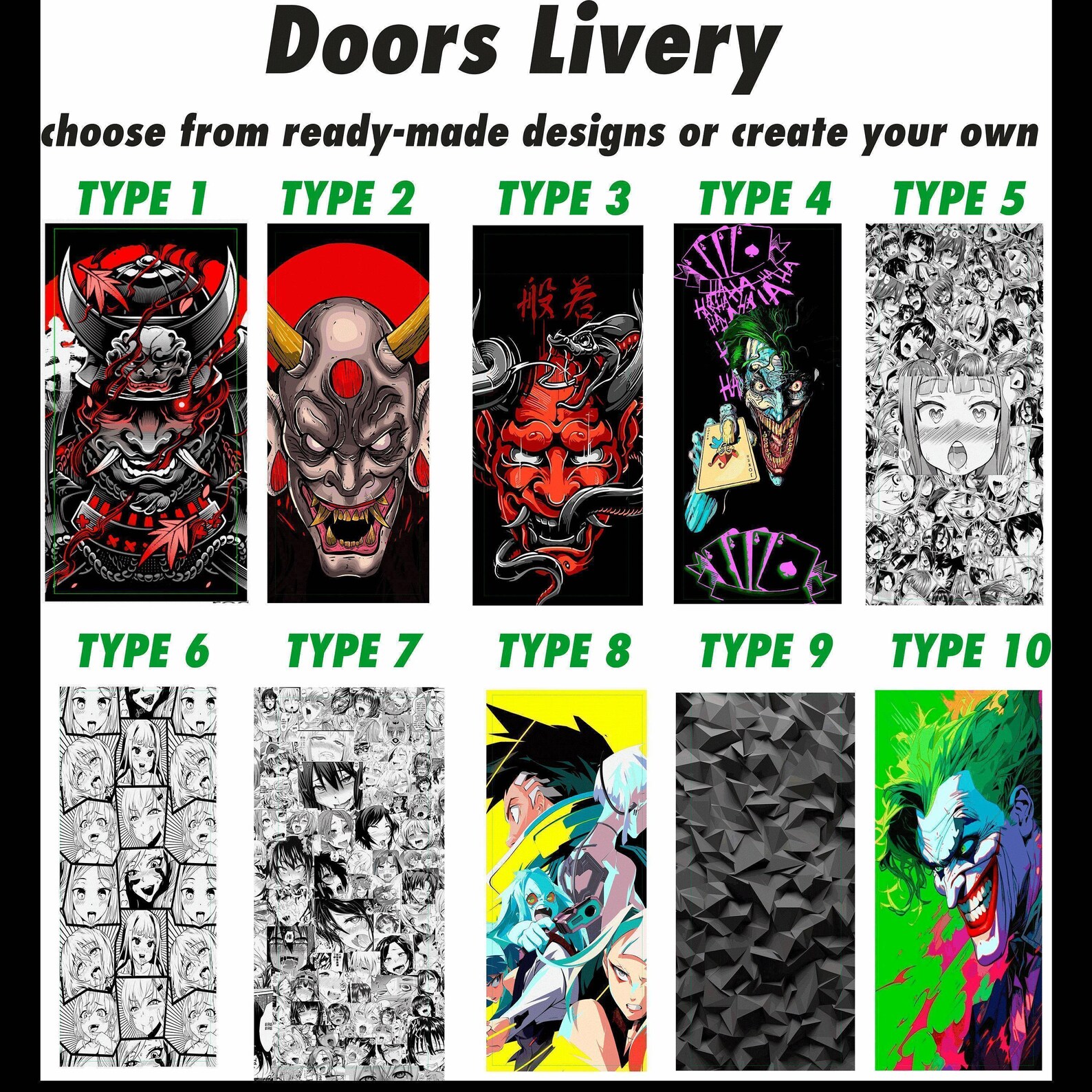 Ha Ha Ha Car Doors Livery Pillar Decal Sticker Wrap - ANY IMAGE - High ...