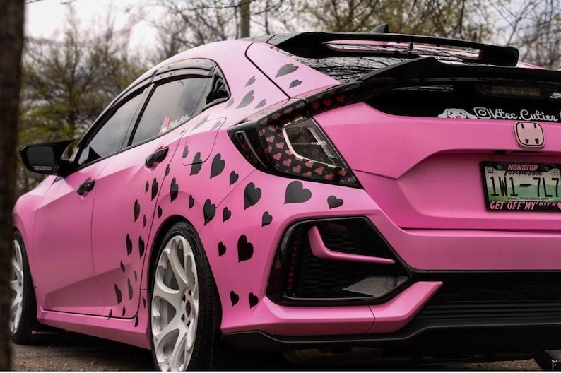 Reflective Hearts Livery Custom Car Side Sticker Wrap | Oil Slick ...