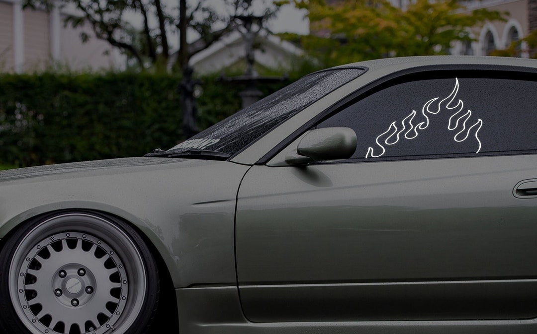 Car Window Flames Decal - Side Fire Sticker - Fits for Any Vehicle! Any ...