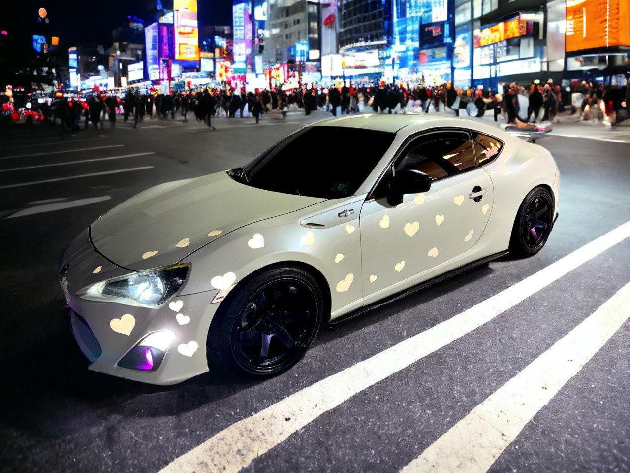 Reflective Hearts Livery Custom Car Side Sticker Wrap | Oil Slick ...