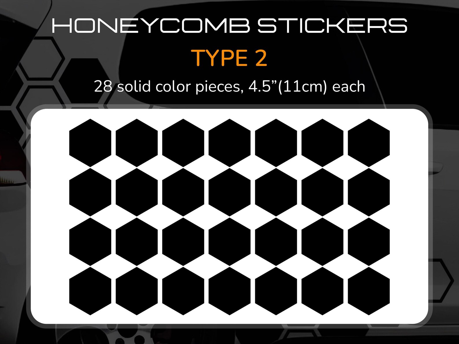 Hexagon / Honeycomb Decals - Fits for ANY Car - ANY Color - Custom Car ...