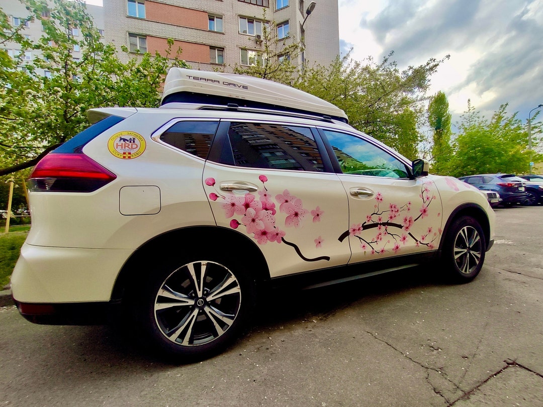 Cherry Blossom Car Livery, Realistic Sakura Japenese Wrap, Side Vehicle ...