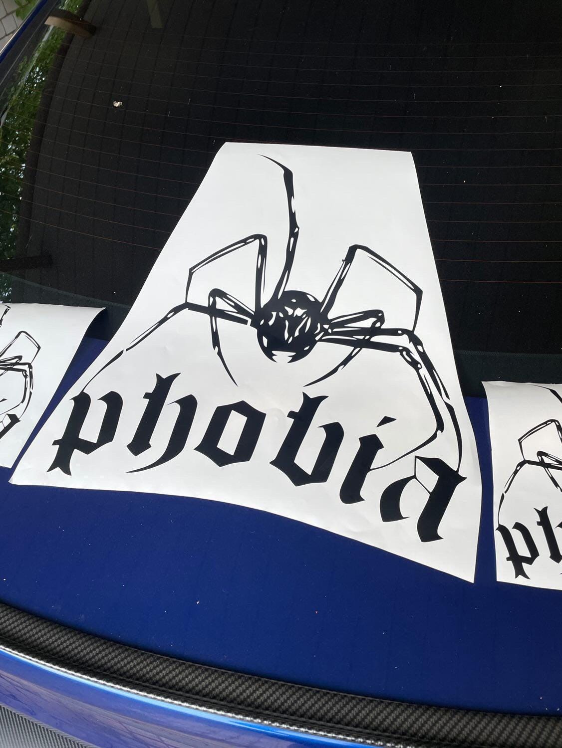 Spider Phobia Scary Oil Sticker, Japanese JDM Car Window Decal, Creepy ...