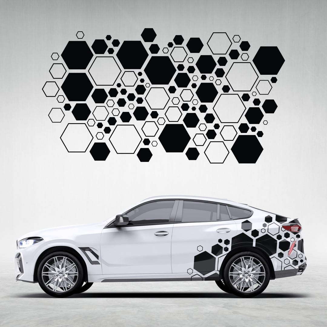 Hexagon JDM Car Decal Sticker, Honeycomb Mega Pack Decal, X220 Hex Side ...