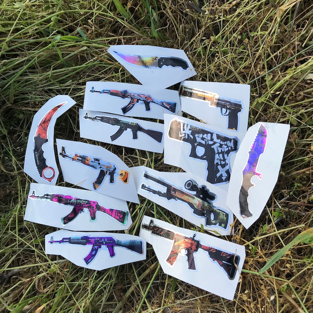Stickers From CS GO, Weapon Stickers Pack, Holographic Gun & Knife ...