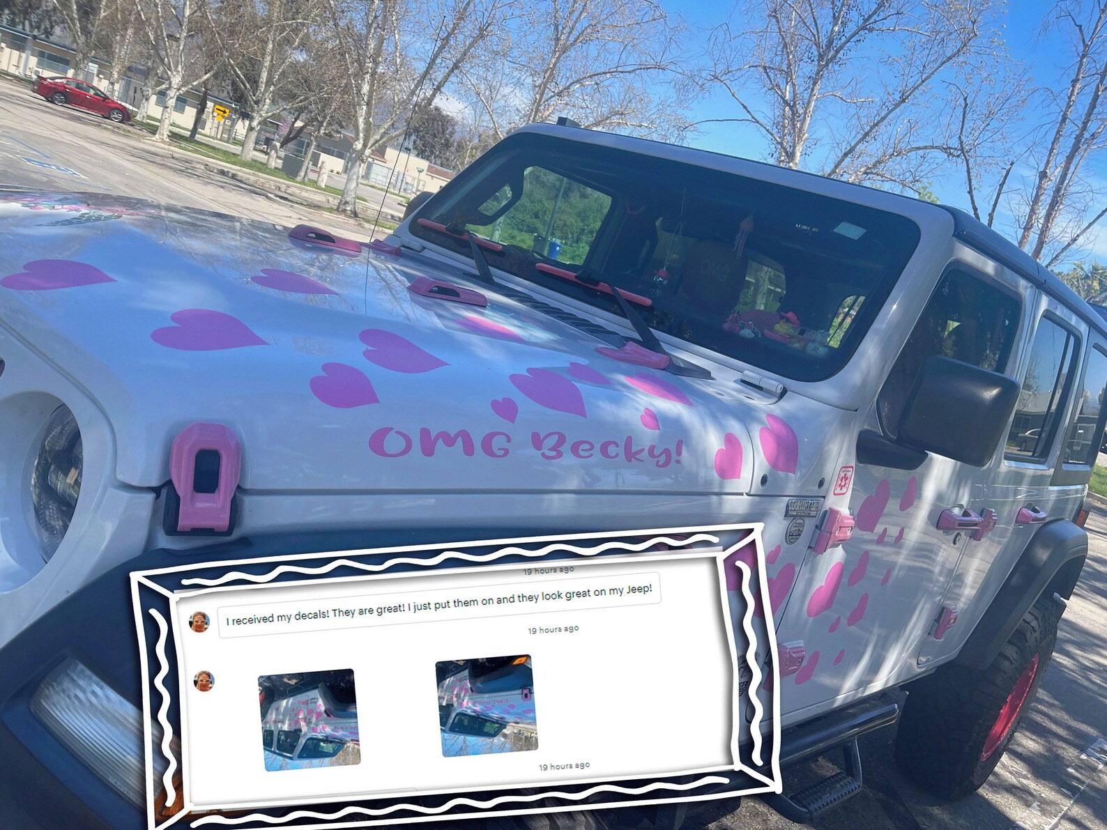 Reflective Hearts Livery Custom Car Side Sticker Wrap | Oil Slick ...