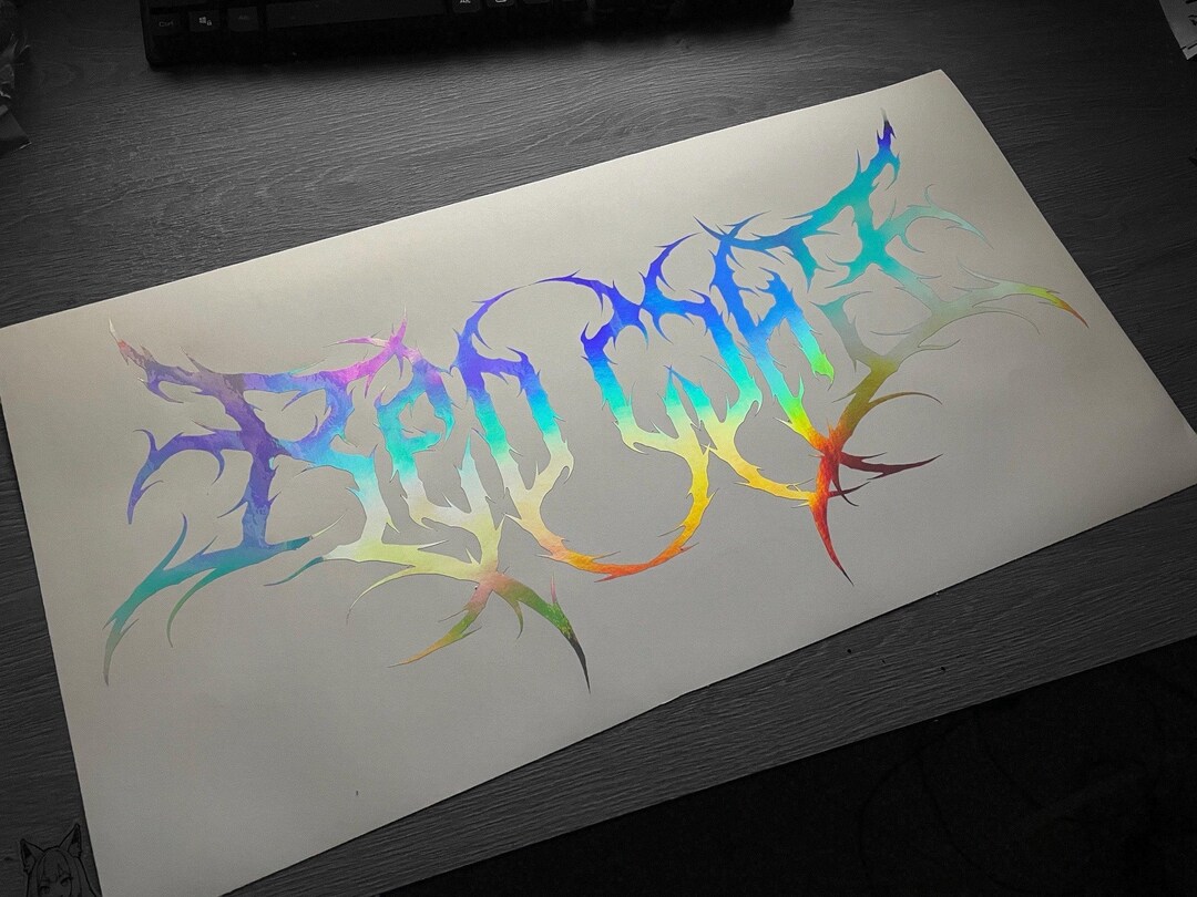 Custom Text Death Metal Style Decal! Windshield Visor Banner Stripe ...