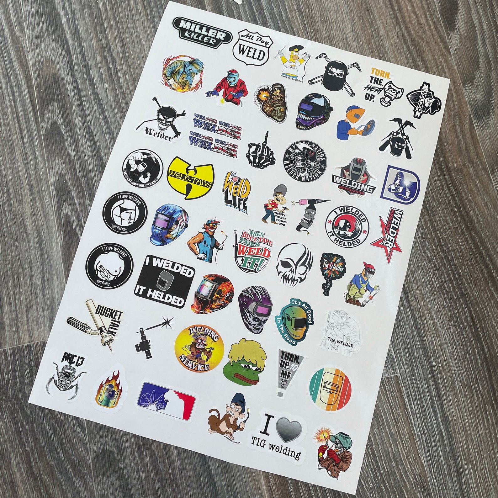 X50 Tig Welding Sticker / Decal Set Stickerbombing Helmet / - Etsy