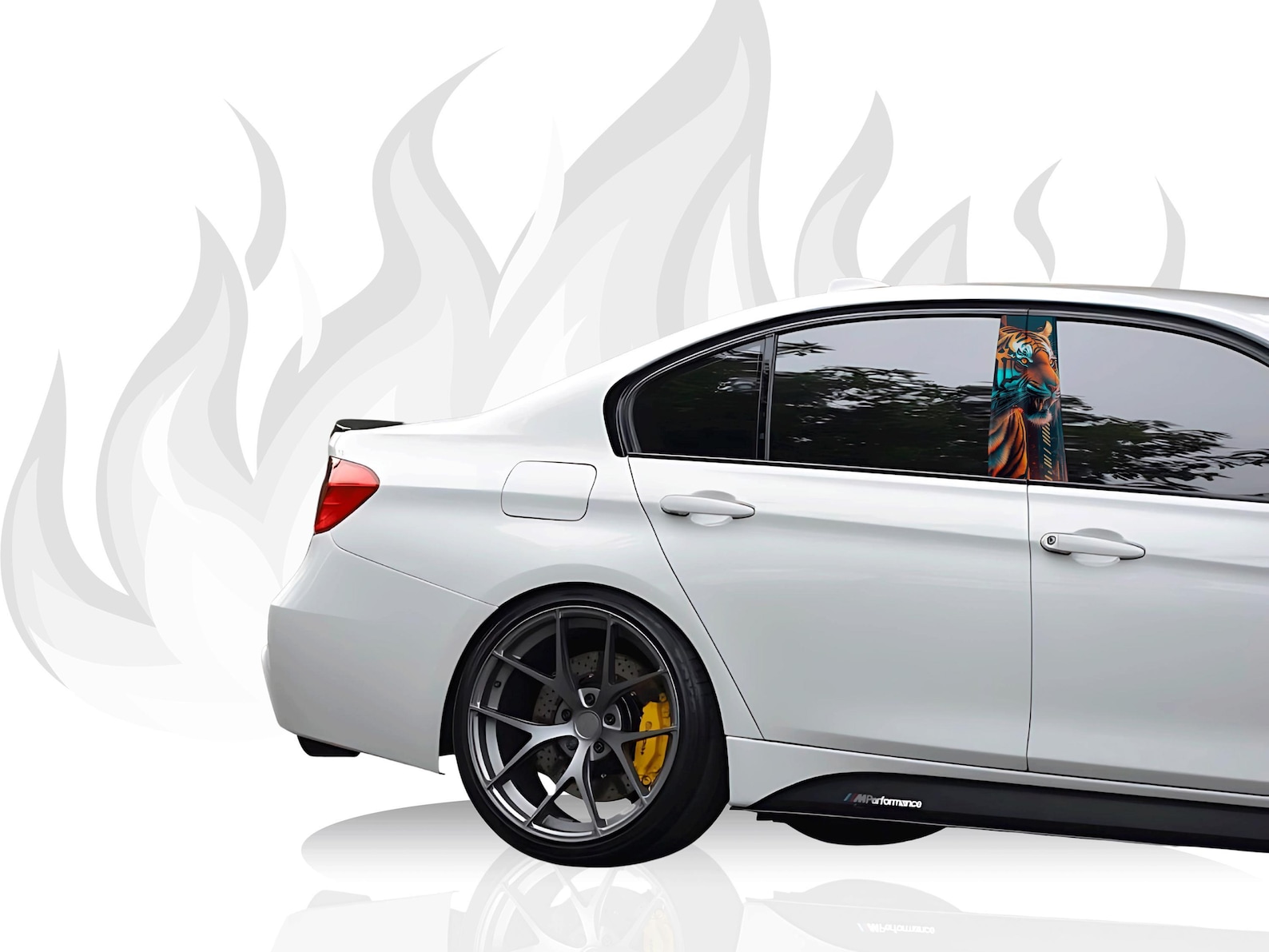 Tiger Car Pillar Sticker, Car Doors Wrap, Custom Vehicle Wrap With ...