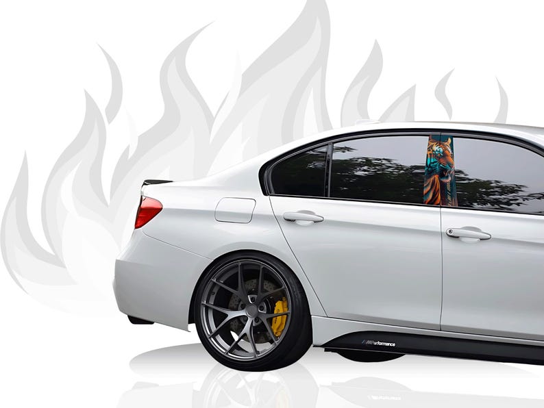 Tiger Car Pillar Sticker, Car Doors Wrap, Custom Vehicle Wrap With ...