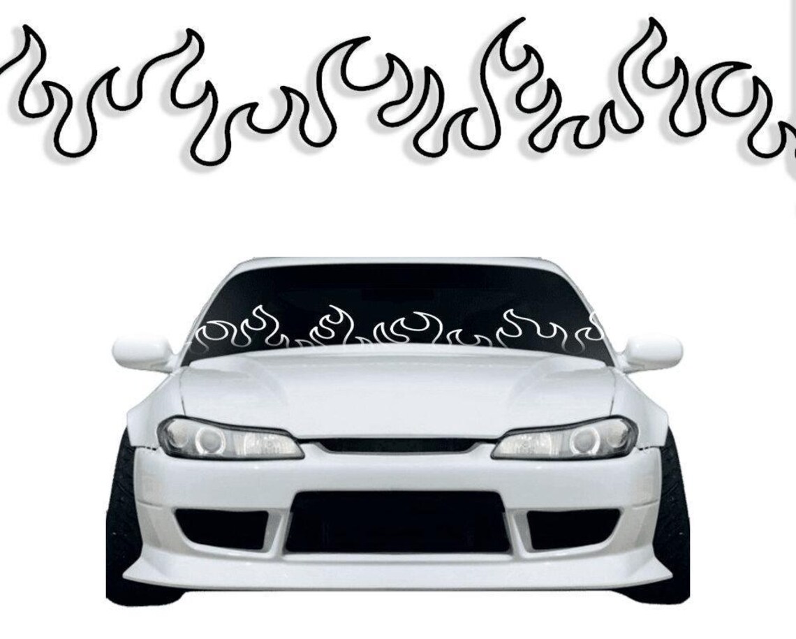 Fire Flames Windshield Glass Car Decal Sticker - Fits for Any Vehicle ...
