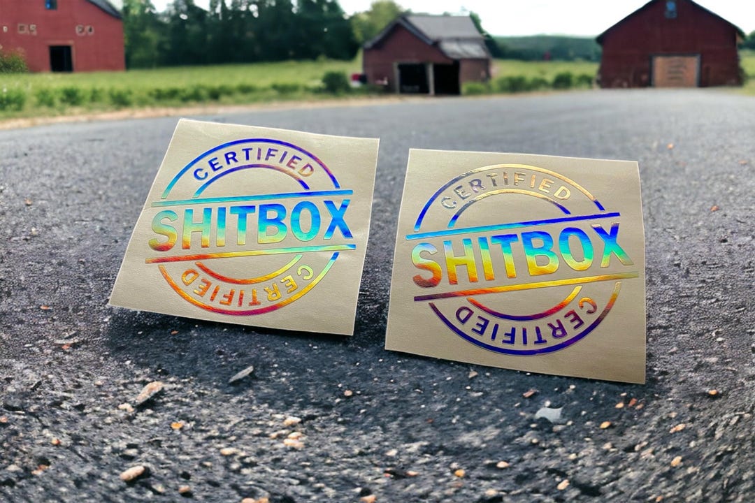 Shitbox Certificated - JDM Car Decal, Racing Car Sticker, Funny Car ...