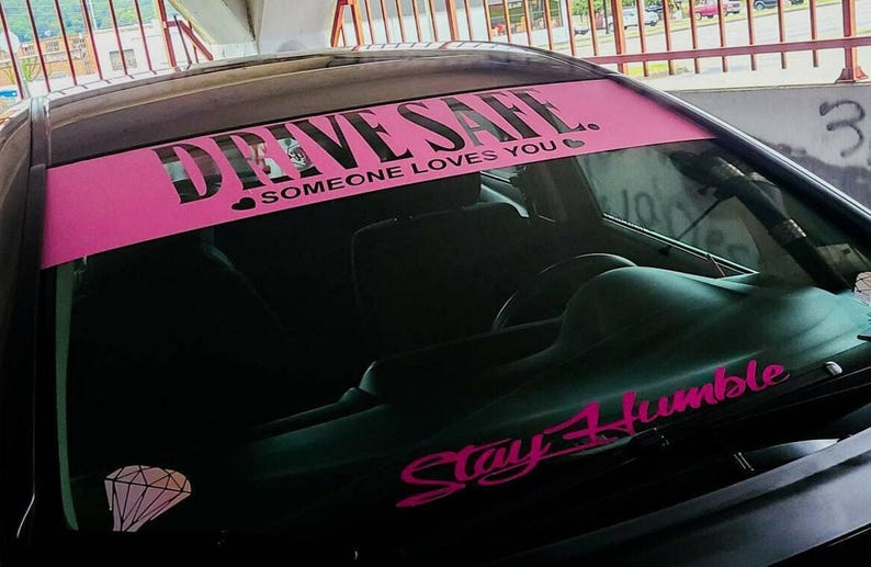 Custom Windshield Banner, Your Text Cut Out Decal, Blank Car Banner ...