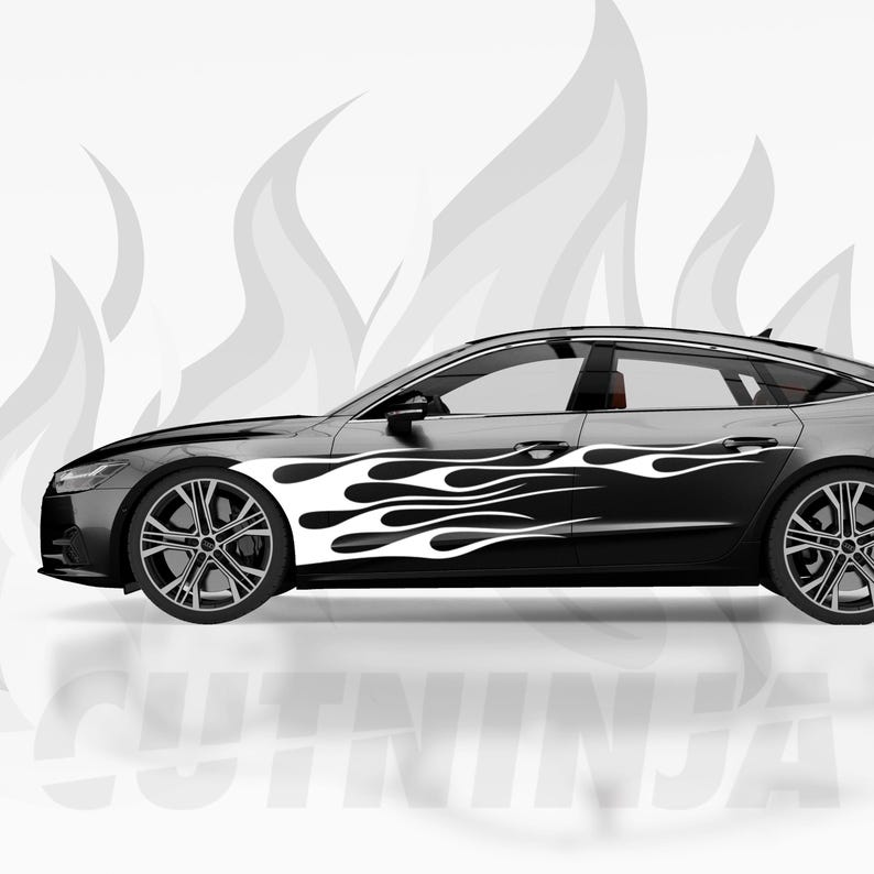 Racing Flames Car Livery Graphics, Custom Wrap for Cars, JDM Side Decal ...