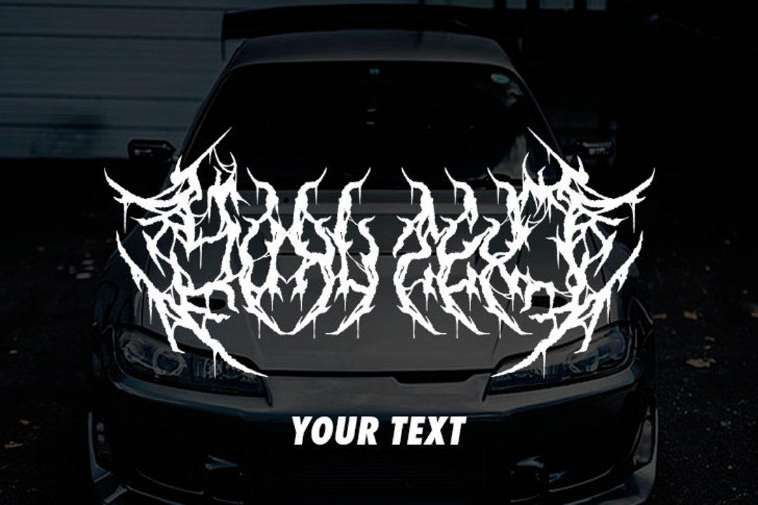Custom Car Decal, Gothic Horror Metal Vinyl Sticker, Itasha Livery, Car ...